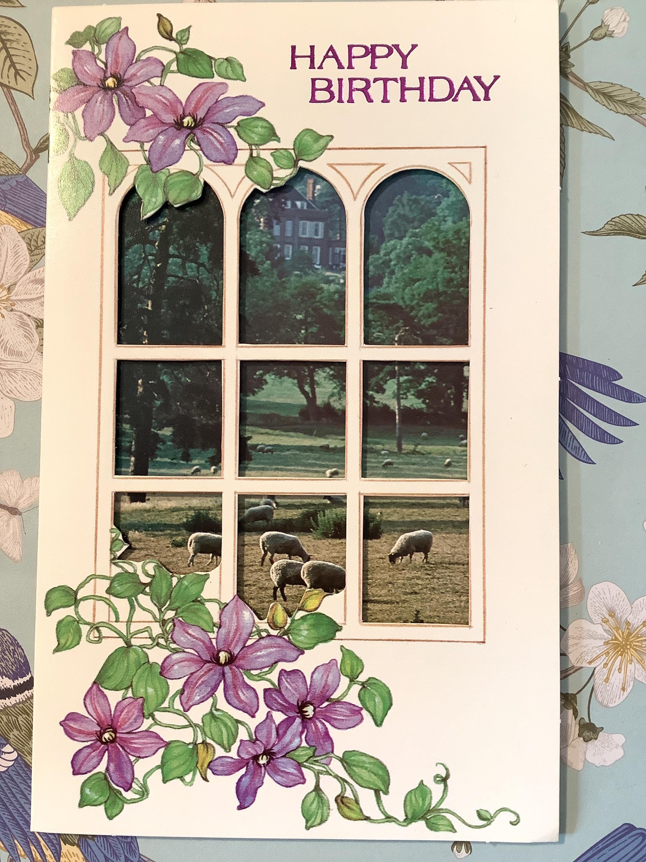 RARE 1980 Vintage 'happy Birthday' Card - Pretty Retro Photo Card ...