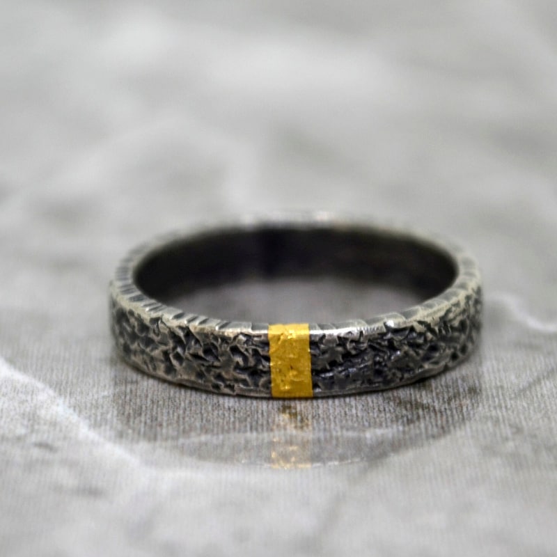 Oxidized Silver Ring - Etsy