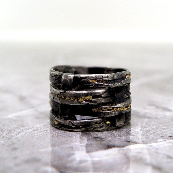 Oxidized Silver Ring - Etsy