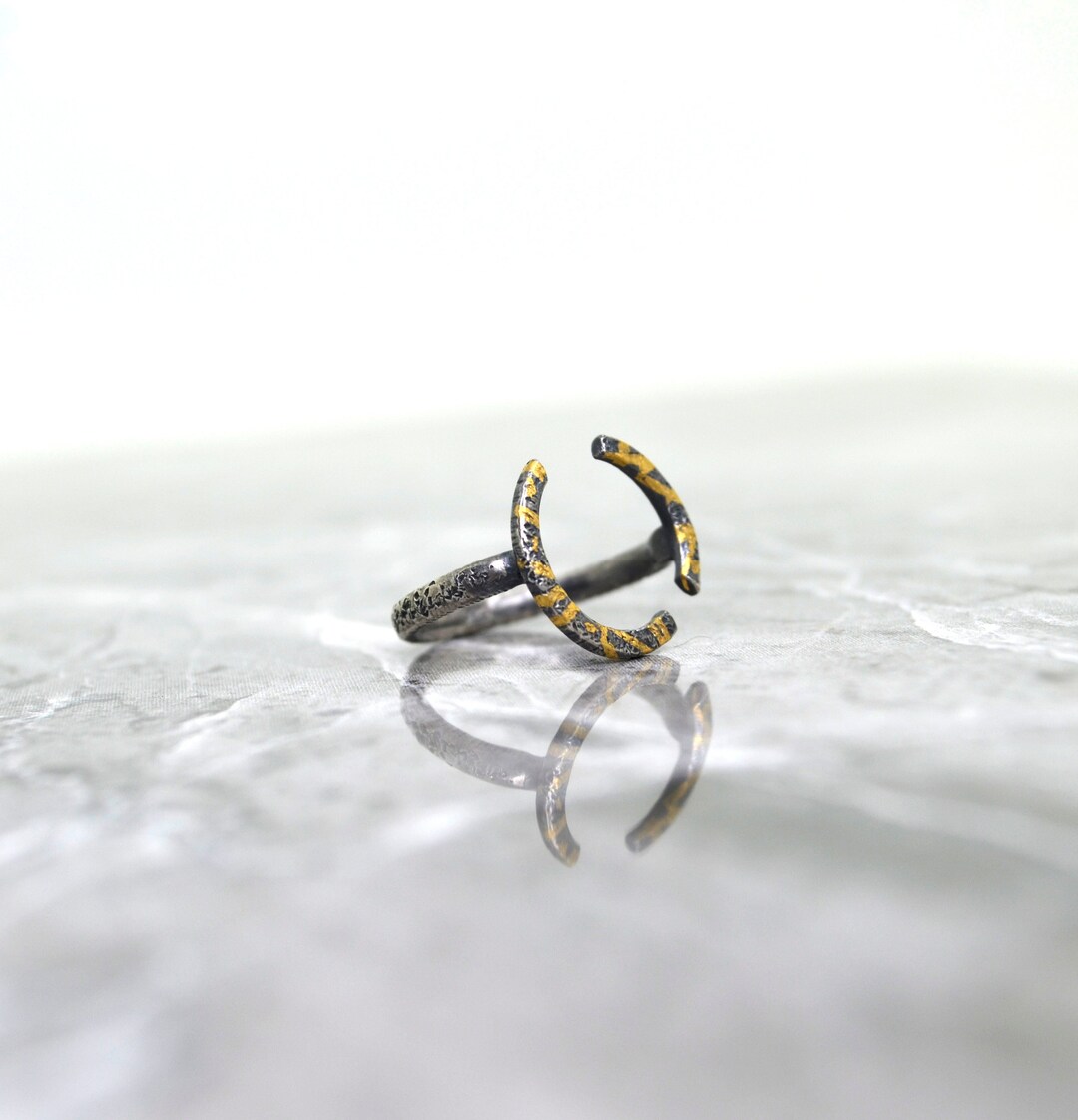 Dainty Keum-boo Sterling Silver Ring With 24k Gold, Gift for Her ...