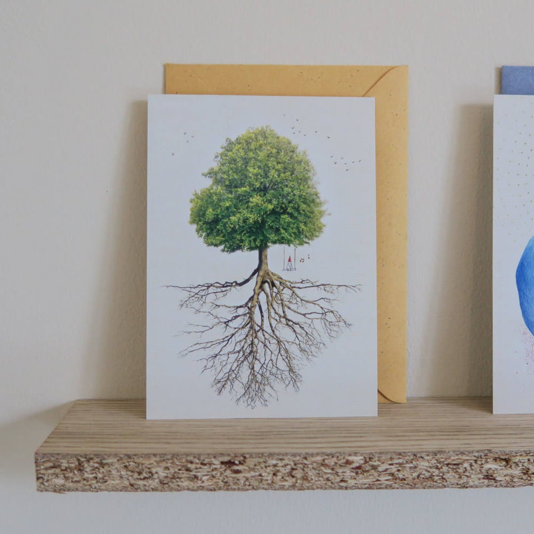 Greeting Card: Tree and Roots - Etsy