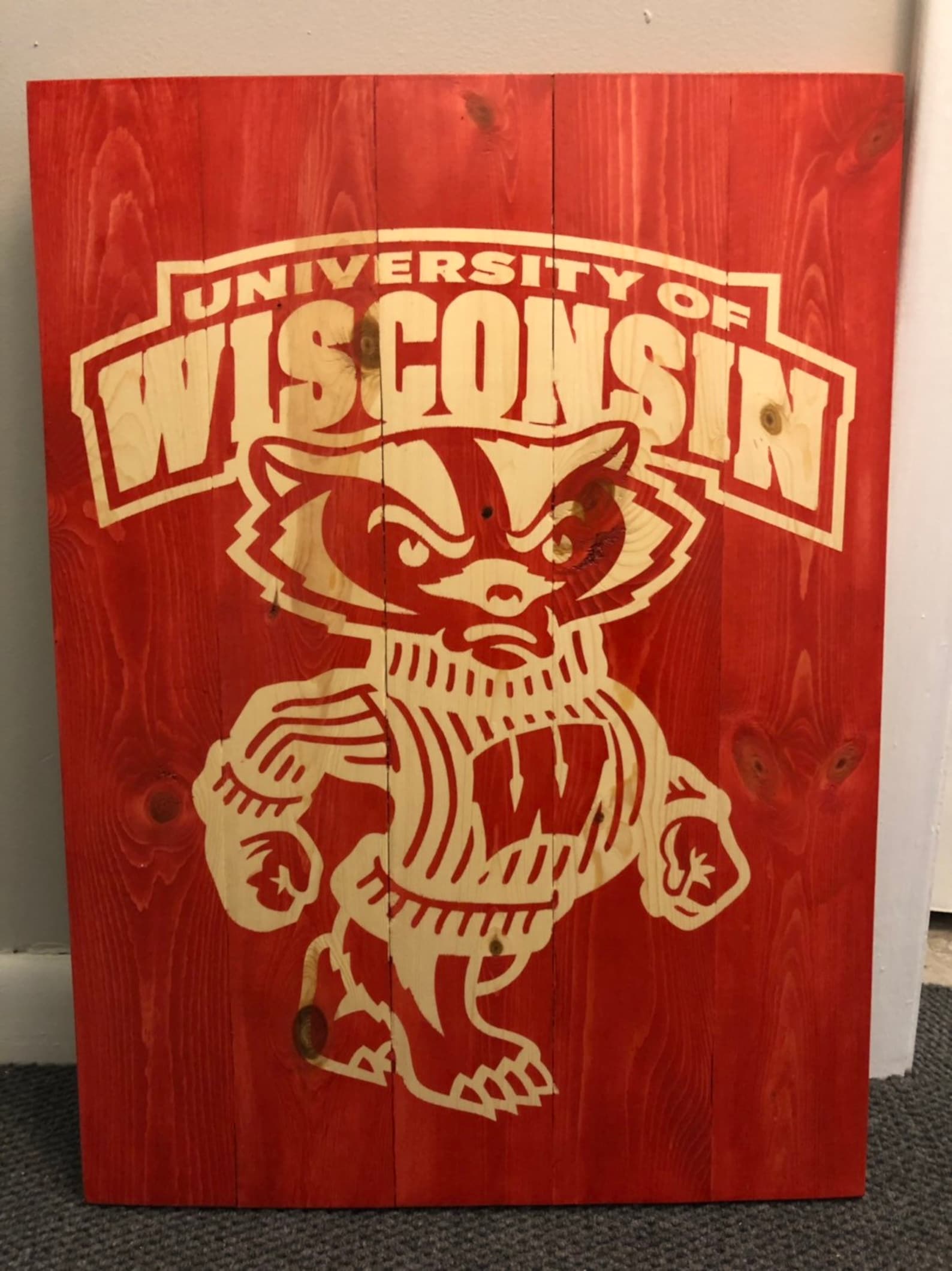 Wisconsin Bucky Badger Sign | Etsy