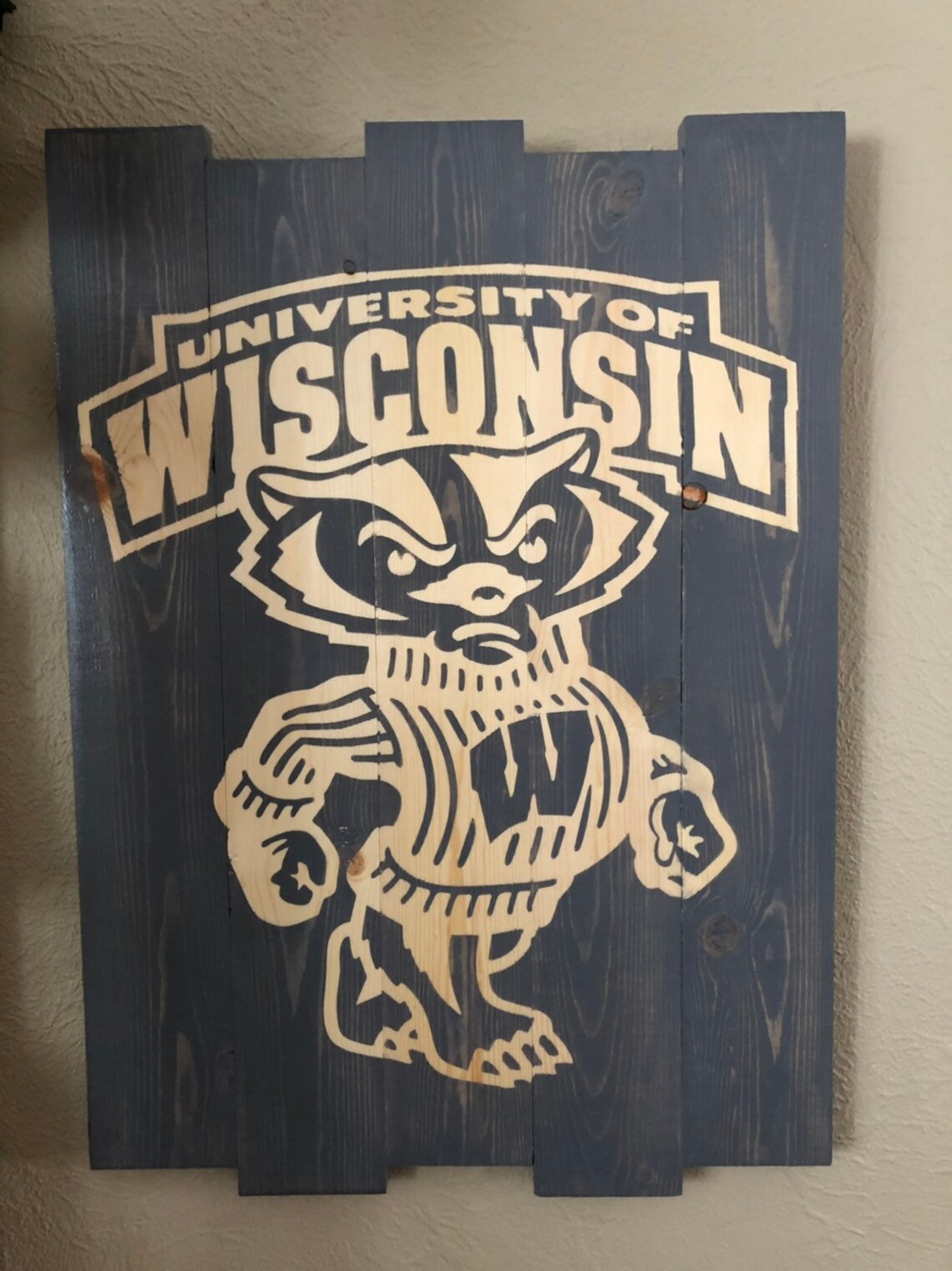 Wisconsin Bucky Badger Sign | Etsy