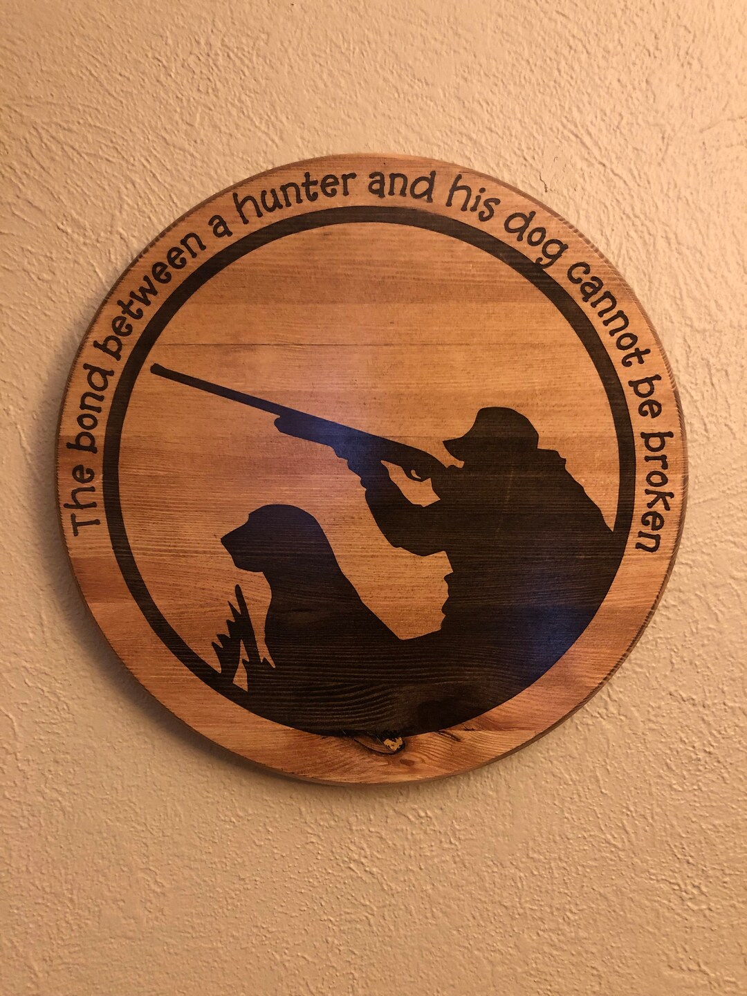 A Hunter and His Dog 15 Dia. Sign - Etsy