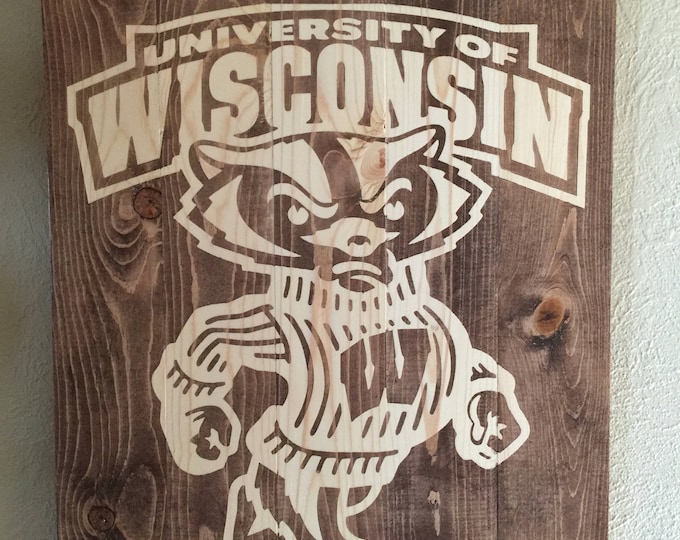 Wisconsin Bucky Badger Sign - Etsy