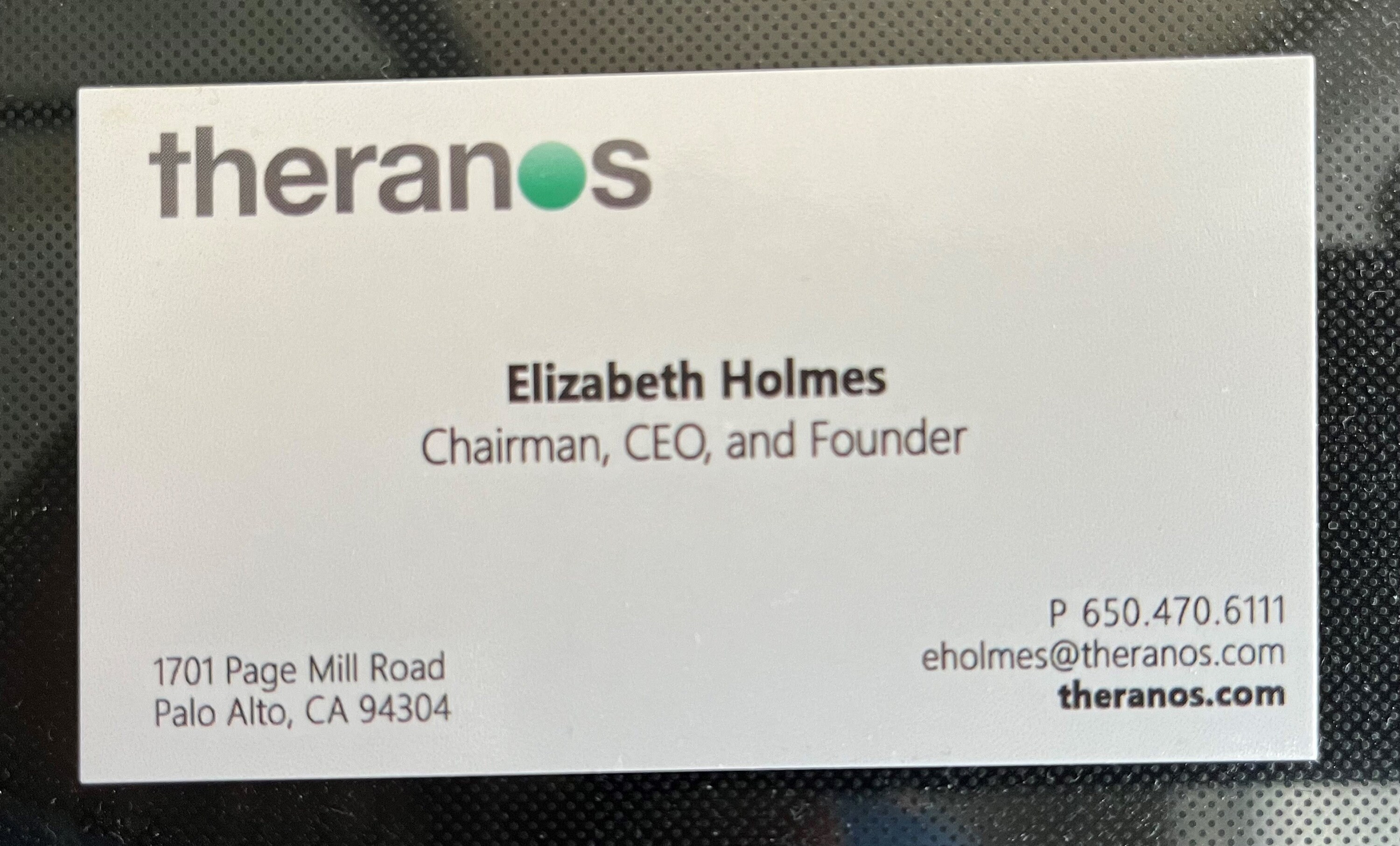 Conversation Starter! Elizabeth Holmes Theranos Business Card - Etsy