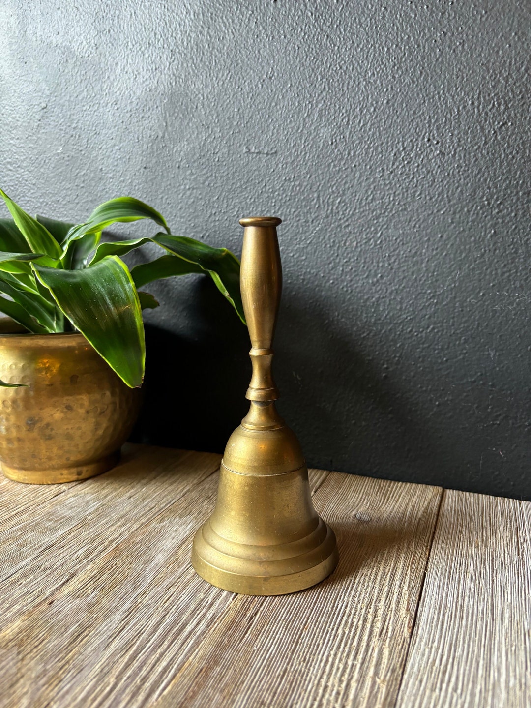 Vintage Solid Brass Bell, Decorative Rustic Golden Metal Bell, Brass ...