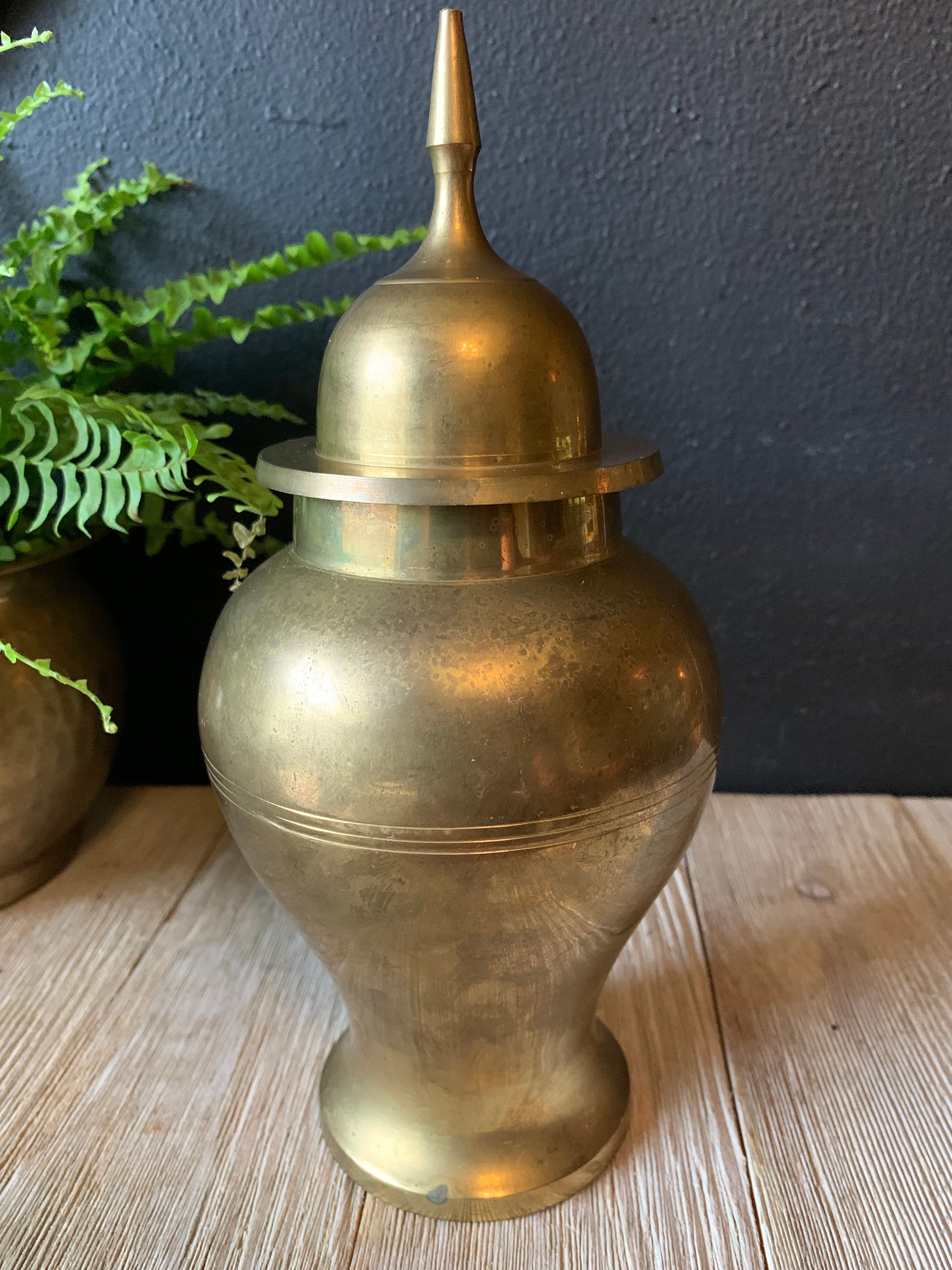 Vintage Solid Brass Ginger Jar Temple Jar Brass Urn - Etsy