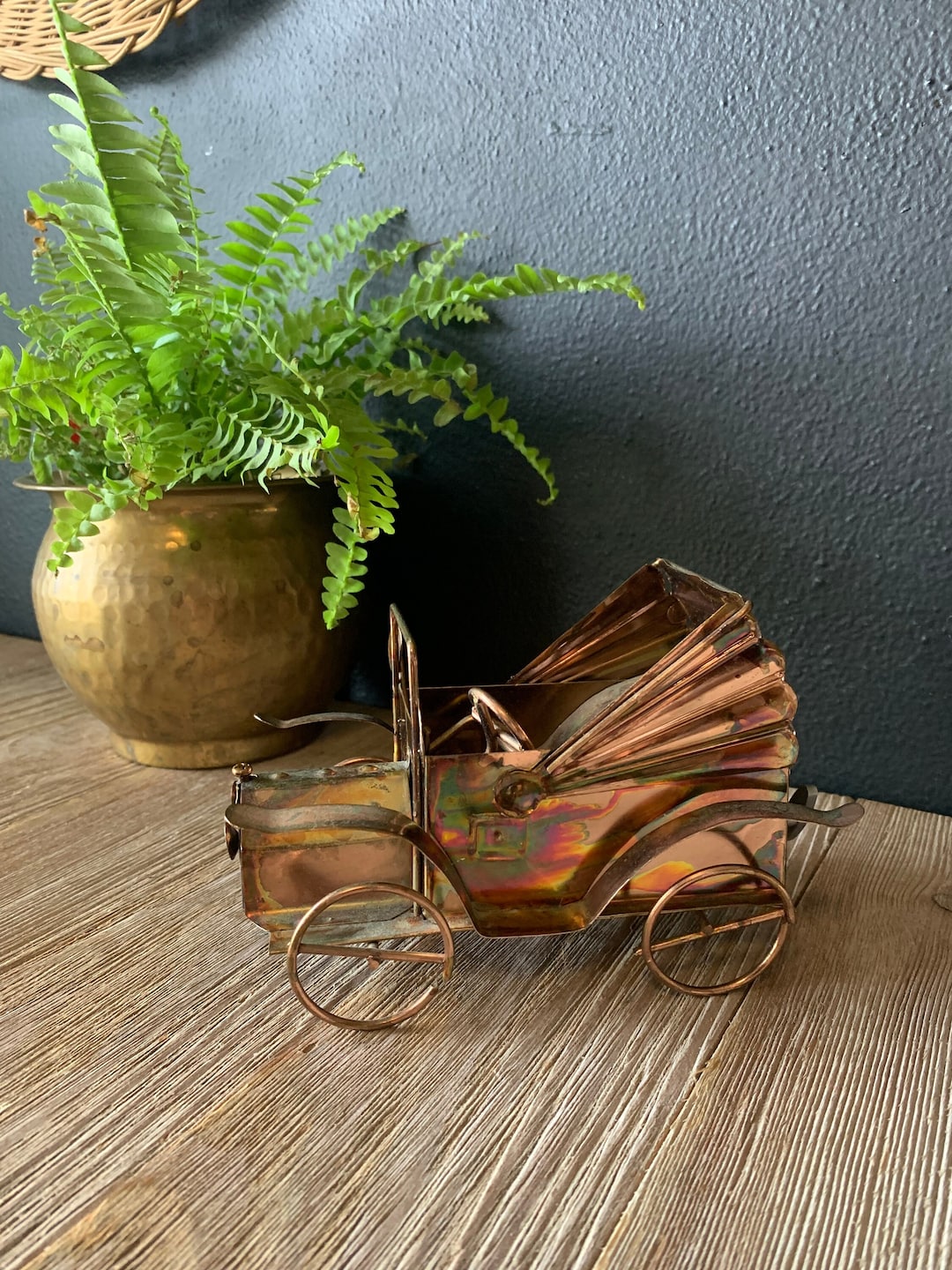 Vintage Copper Tin Model-t Music Box | Gift for Him | Masculine Office ...