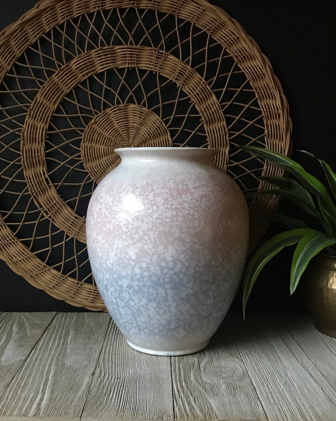 Vintage Pastel Ceramic Pottery Vase, W Germany 650 26, Pink Speckled ...