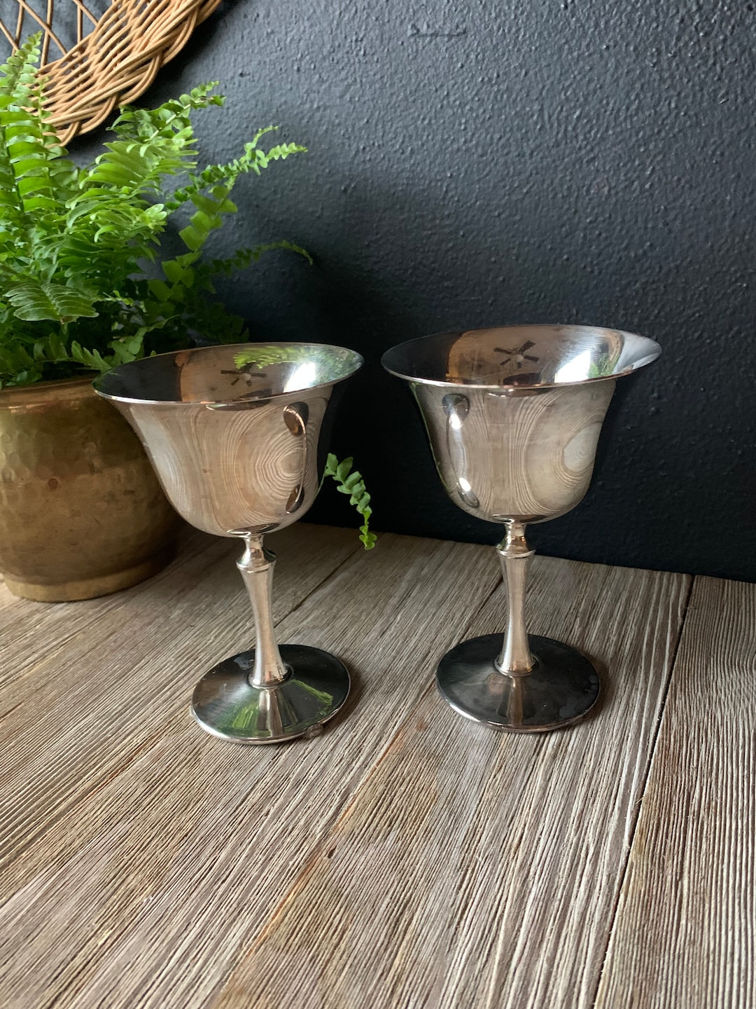 Vintage El De Uberti Silver Plated Wine Glasses | Made in Italy | Set ...