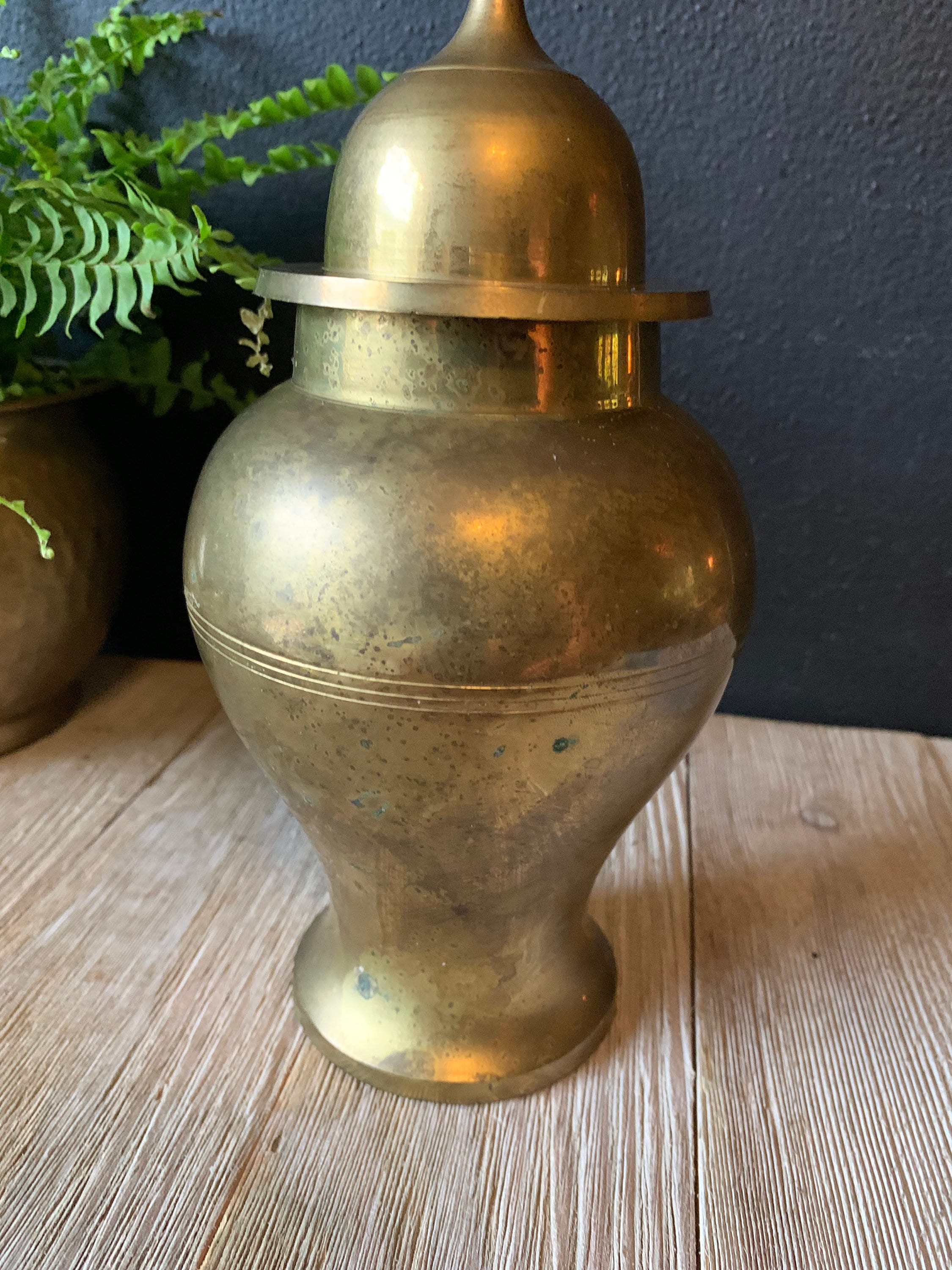 Vintage Solid Brass Ginger Jar Temple Jar Brass Urn - Etsy