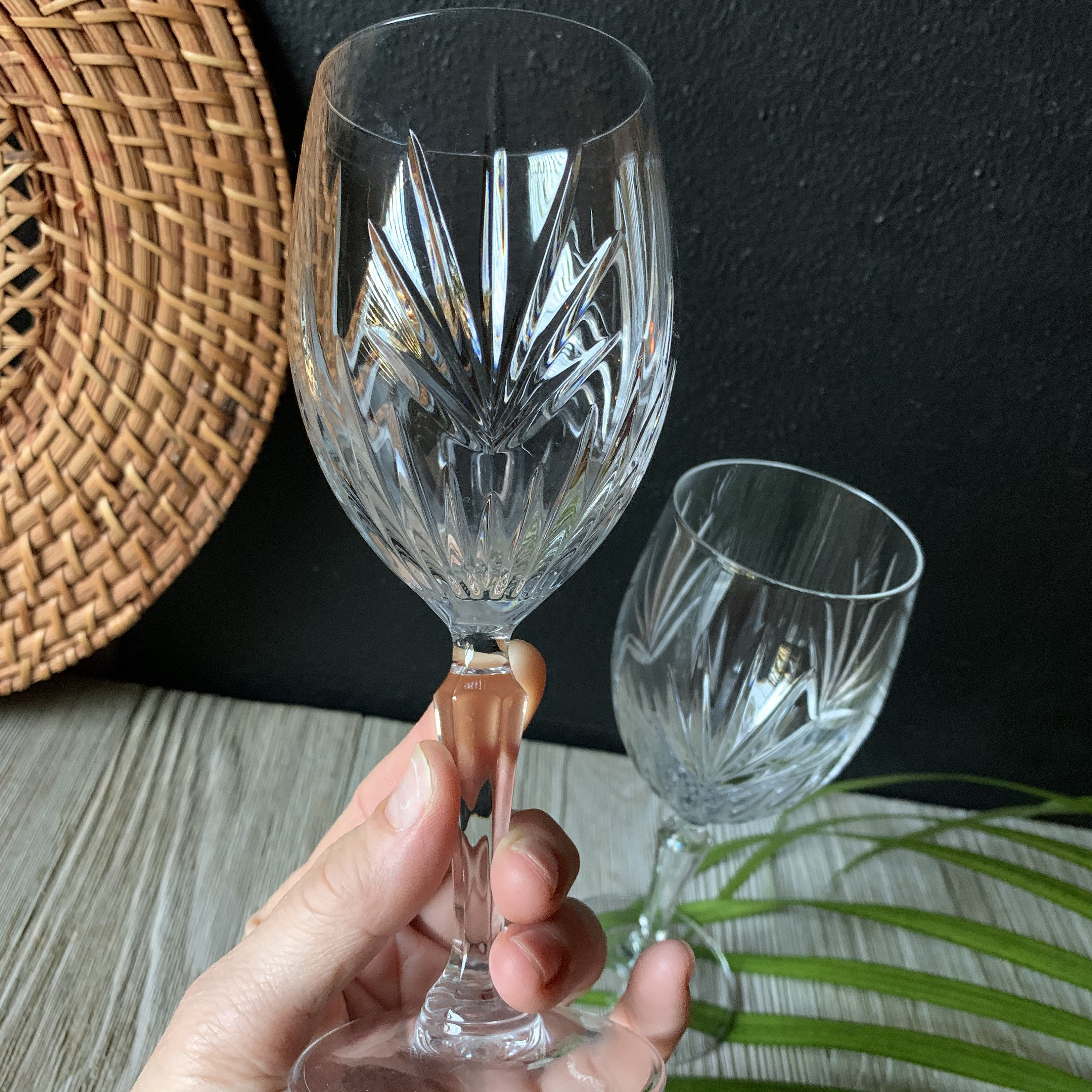 Vintage Wine Glasses Cut Glass Toasting Glasses Bride - Etsy