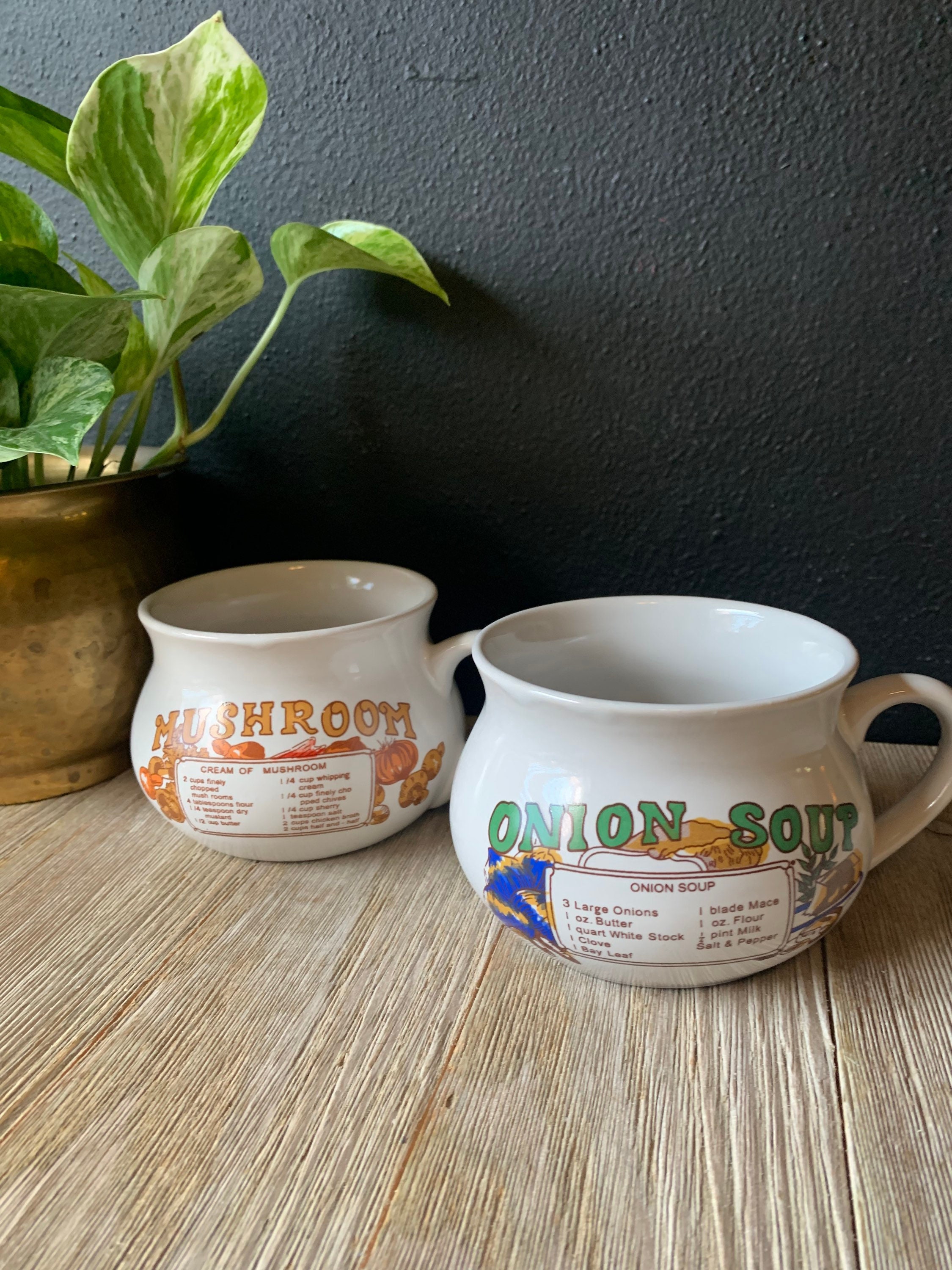 Vintage Campbell's Soup Recipe Mugs Set of Two Mushroom and Onion Soup ...