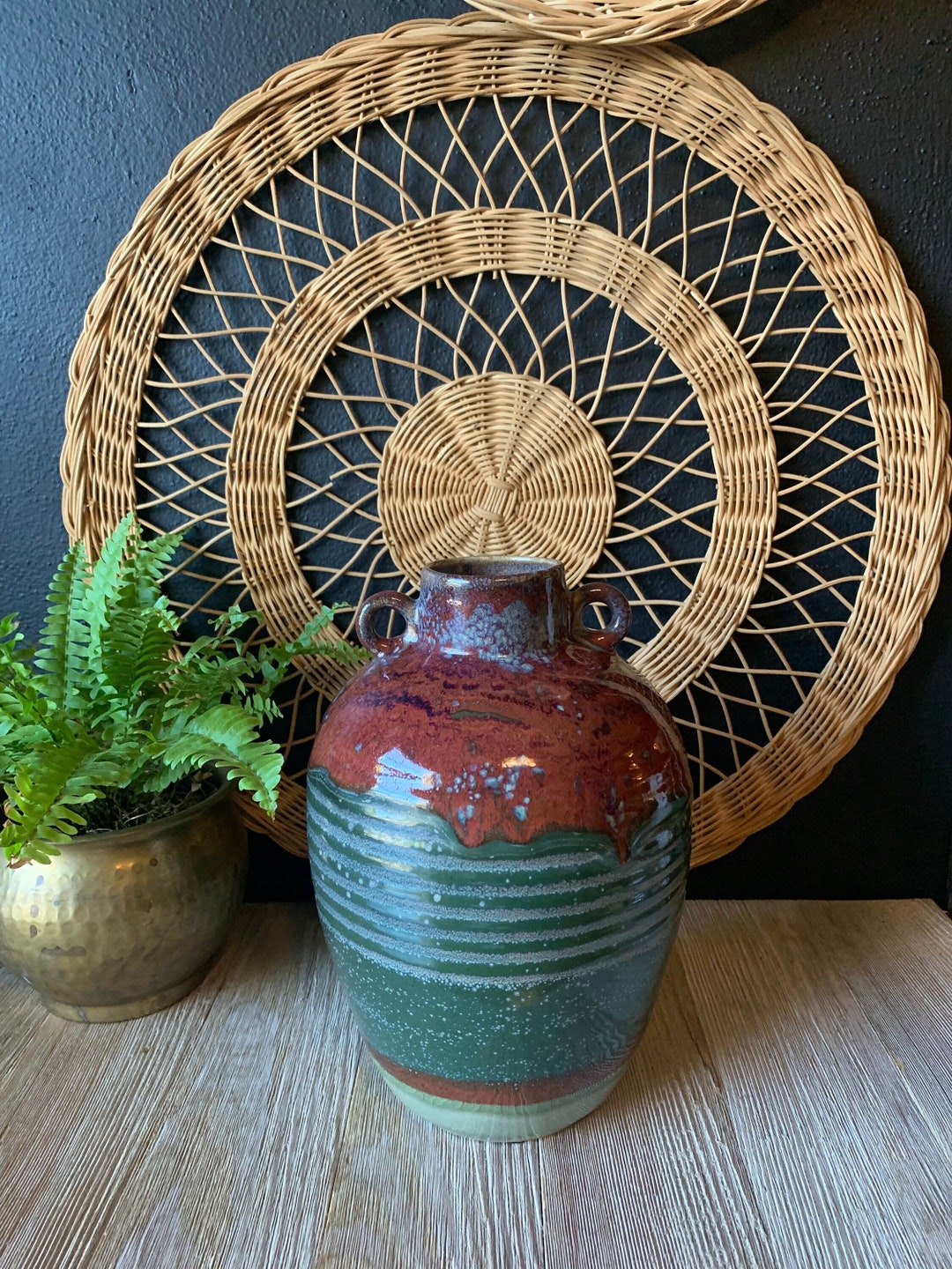 Vintage Studio Pottery Jug | Handmade Decorative Pottery Art Vase ...