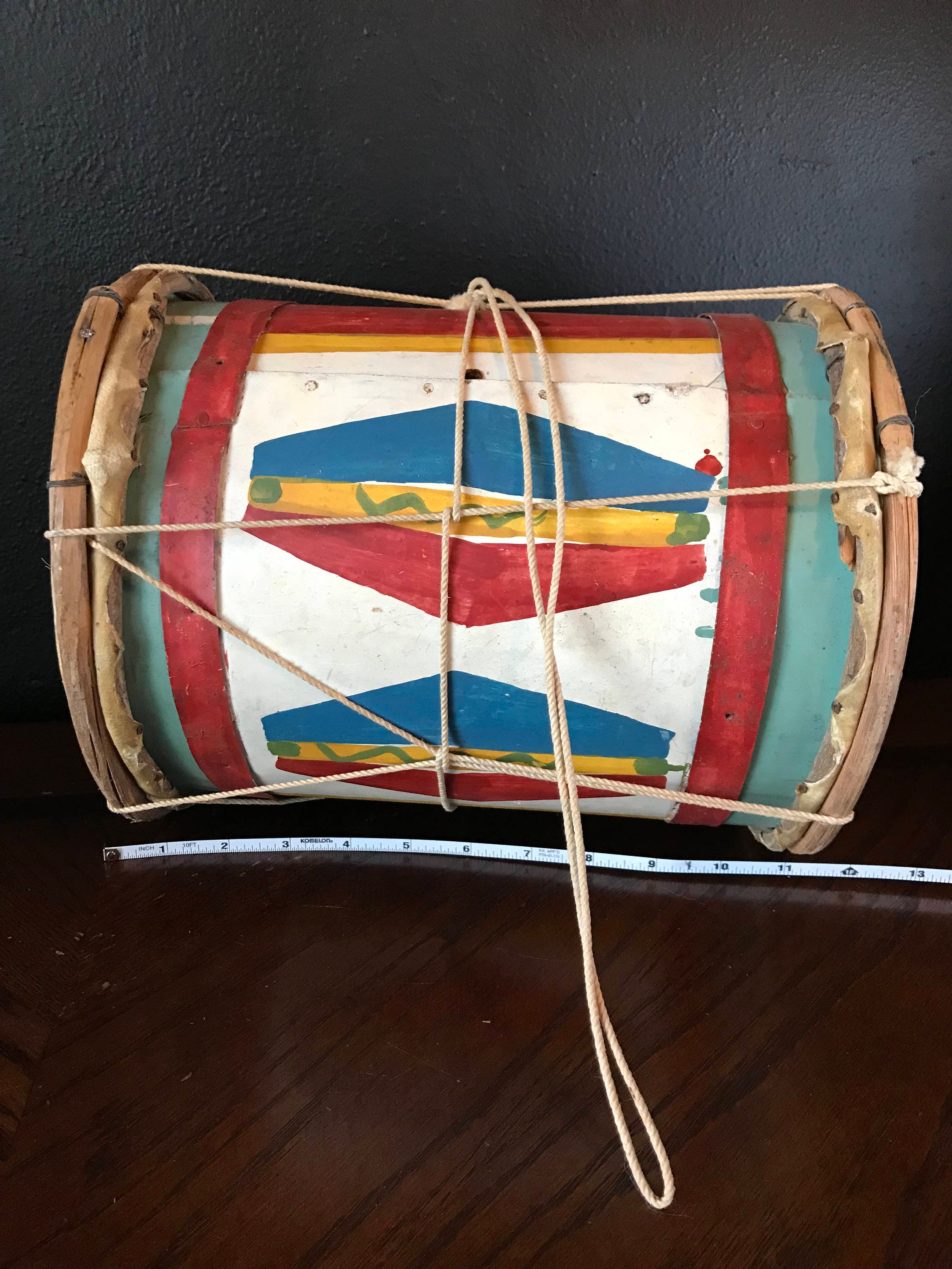 Vintage Tribal Hand Made Drum Hand Painted Drum Boho Decor Music Lovers ...