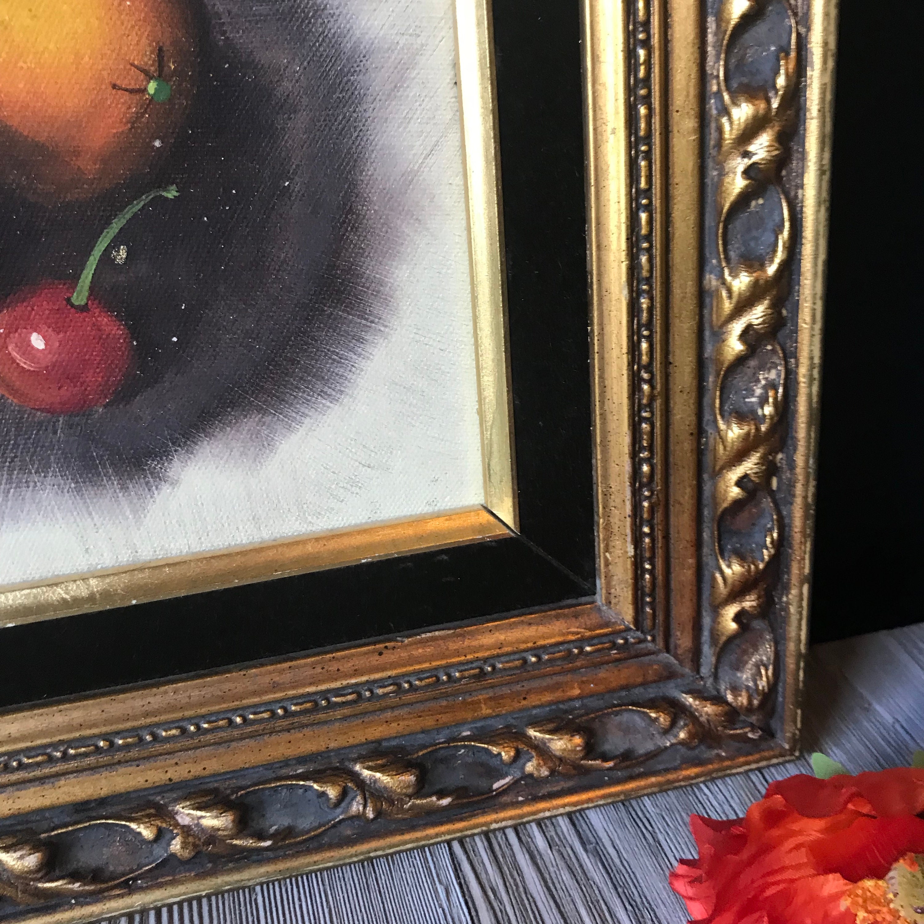 Vintage Framed Painting of Fruit Signed Art Ornate Gold | Etsy