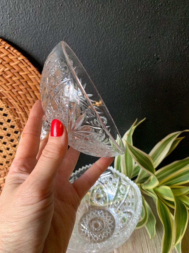 Vintage Etched Crystal Candy Dish With Lid Lidded Crystal - Etsy