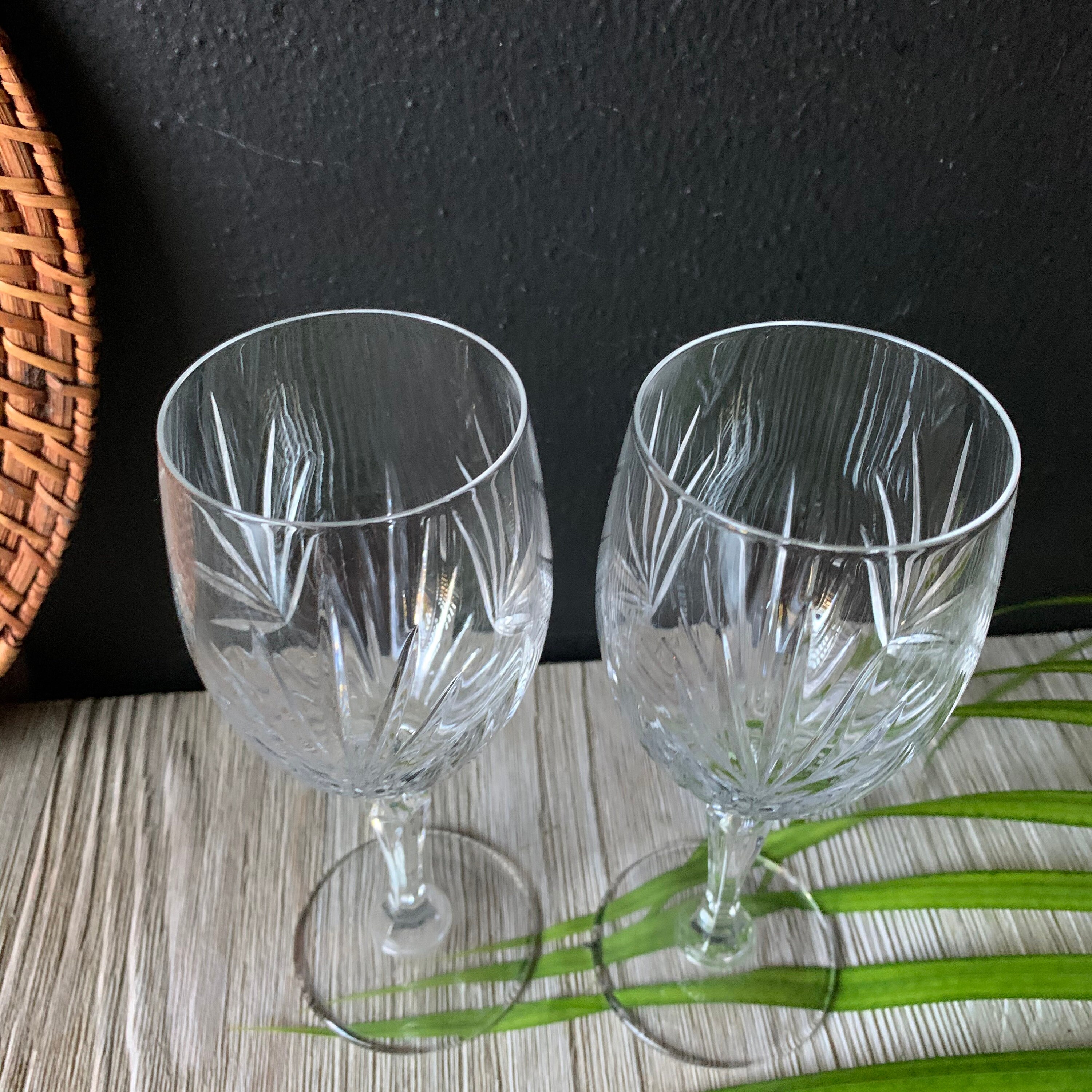 Vintage Wine Glasses Cut Glass Toasting Glasses Bride - Etsy