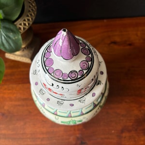Vintage Turkish Ceramic Ginger Jar, Decorative Jar With Grapevine ...