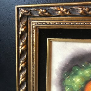 Vintage Framed Painting of Fruit | Signed Art | Ornate Gold Wood Frame ...