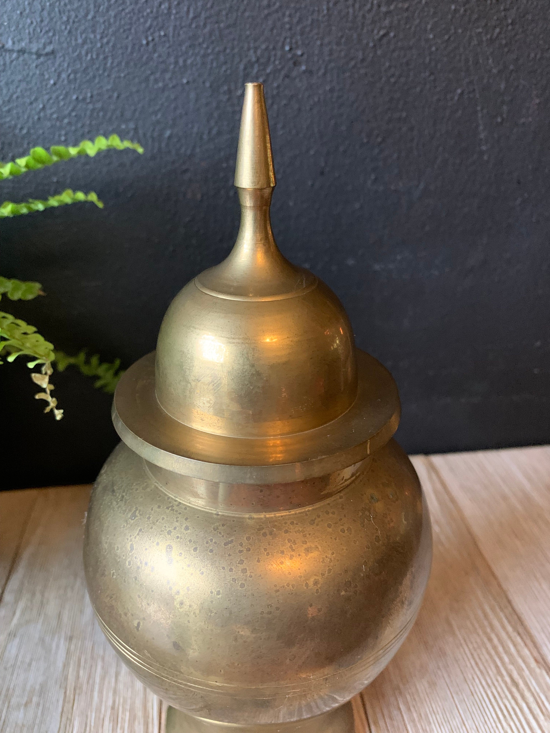 Vintage Solid Brass Ginger Jar Temple Jar Brass Urn - Etsy