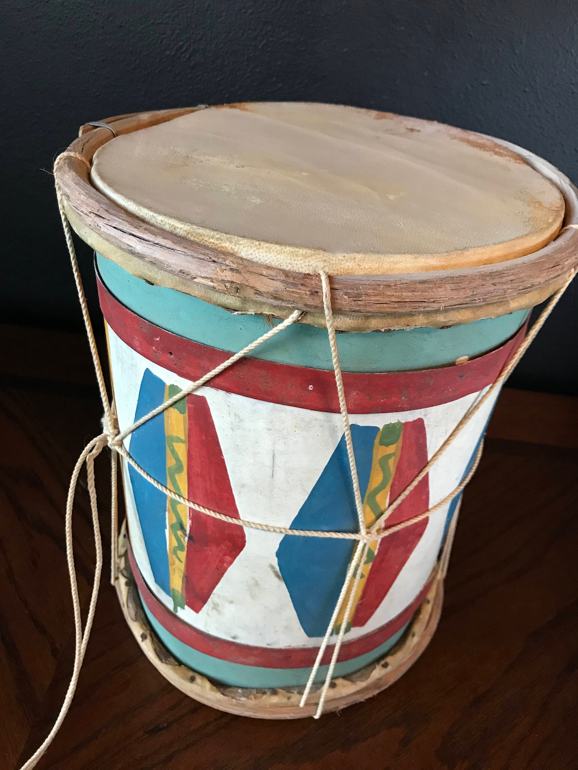 Vintage Tribal Hand Made Drum Hand Painted Drum Boho Decor | Etsy