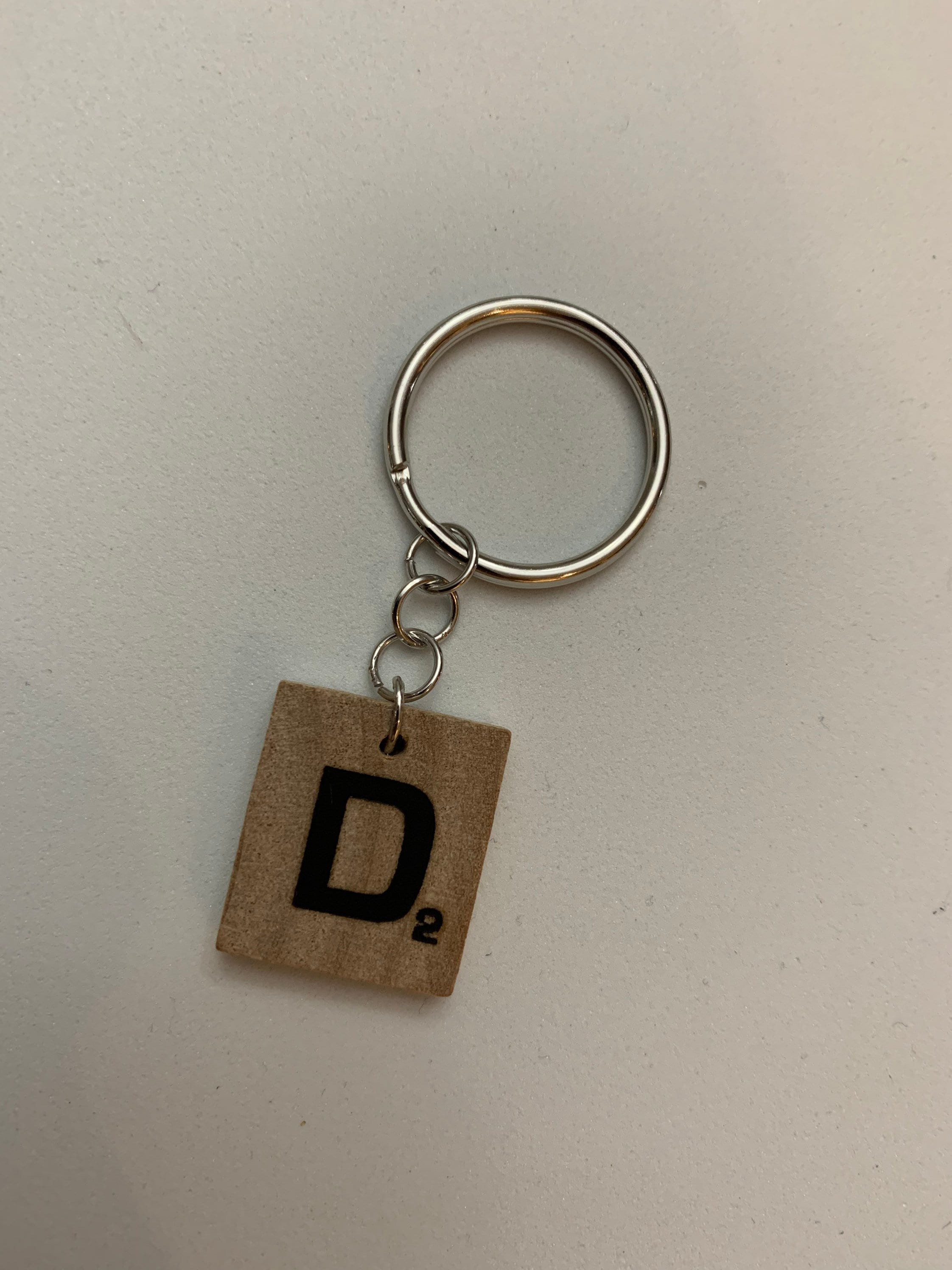 Authentic Wooden Scrabble Tile Letter Keychain - Etsy