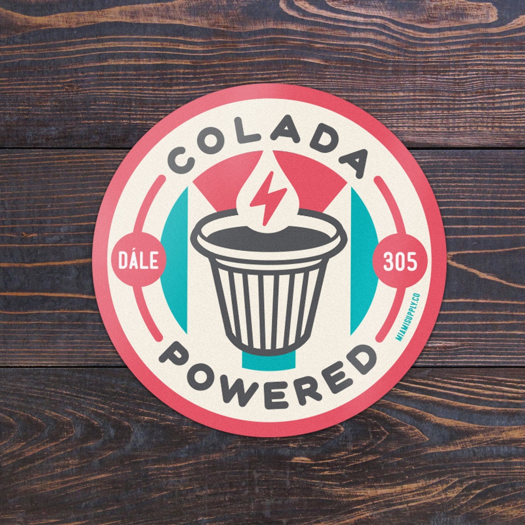 Miami Colada Powered - Cuban Coffee Sticker - Etsy