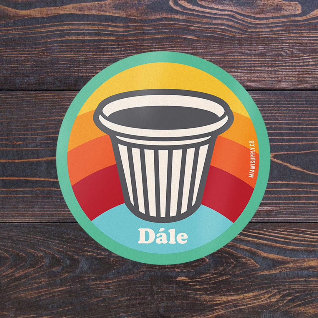 Cafecito Sunrise Miami Sticker - Retro Cuban Coffee Florida Art - Etsy