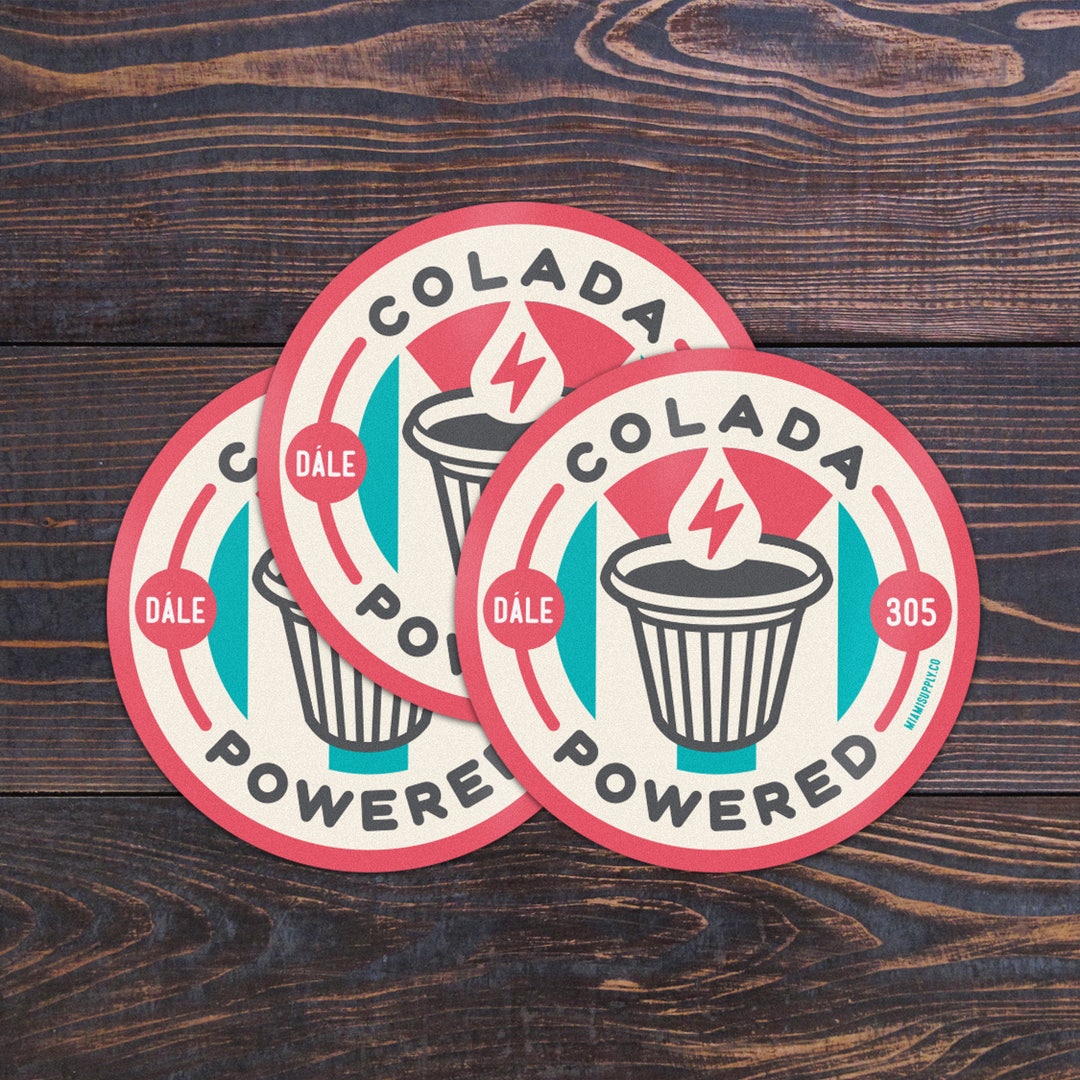 Sticker 3-pack - Colada Powered - Miami 305 Cuban Coffee Sticker - Etsy
