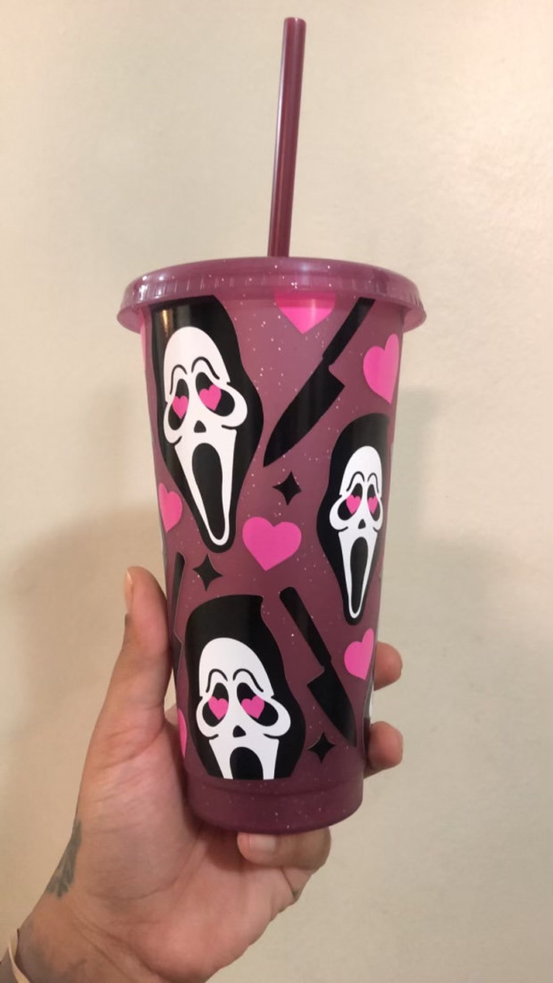 Ghostface Purple Cold Cup With Glitter 24oz - Etsy