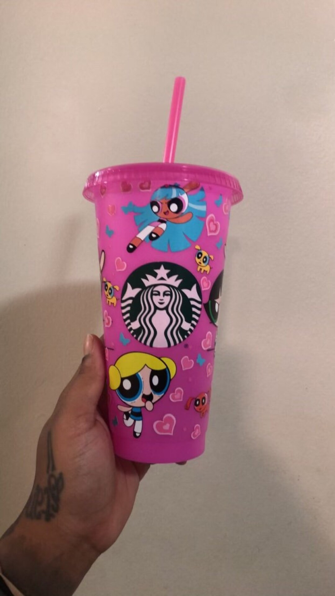 Powerpuff Girls SB Branded Pink Cold Cup/ Solar Sunlight Activated ...