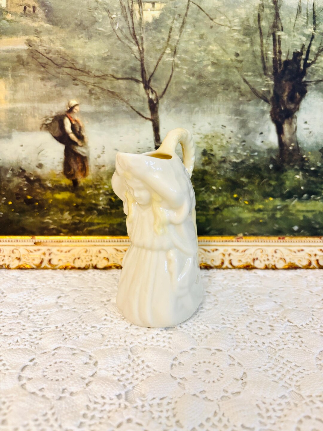 Belleek Undine Water Nymph Creamer / Pitcher - Gold 7th Mark - Etsy