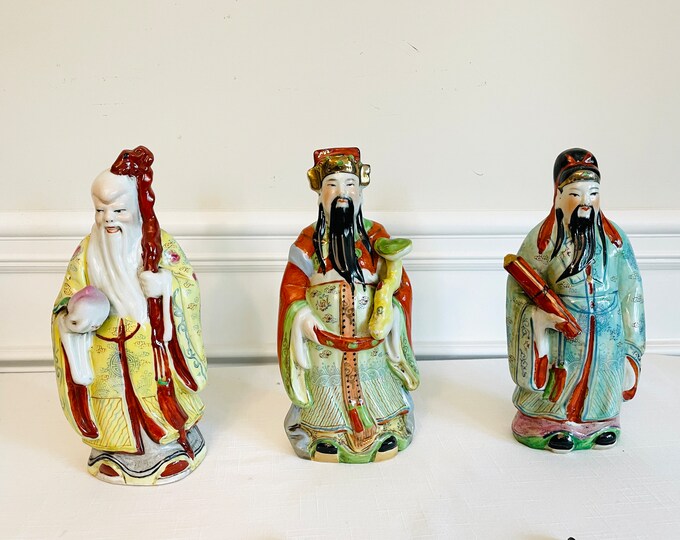 Vintage Chinese Figurines the Three Immortals of Chinese Mythology ...