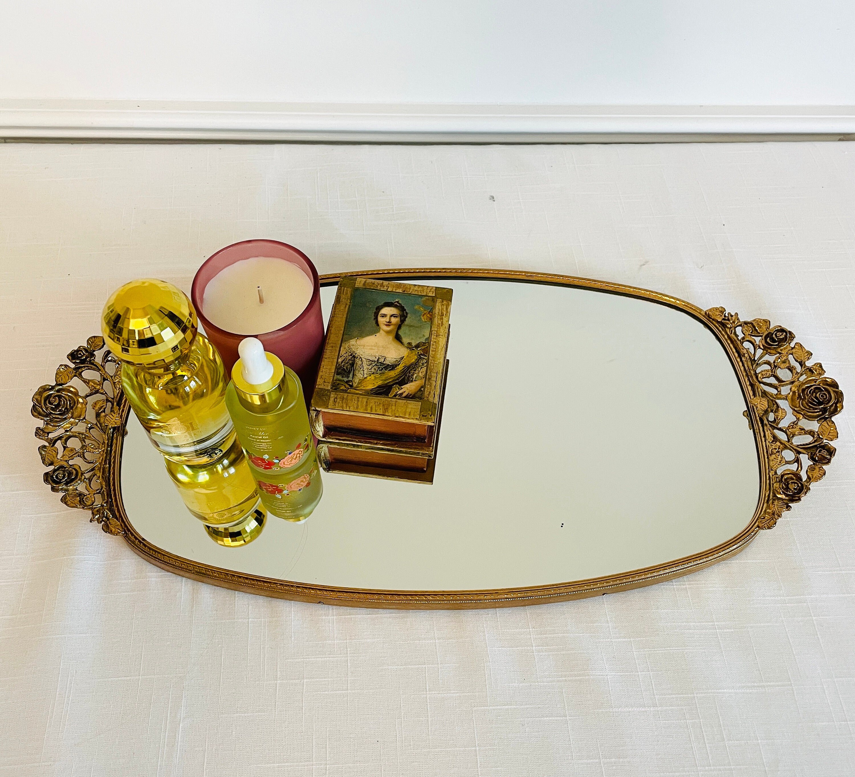 Stylebuilt matson vintage gold mirror tray - munimoro.gob.pe