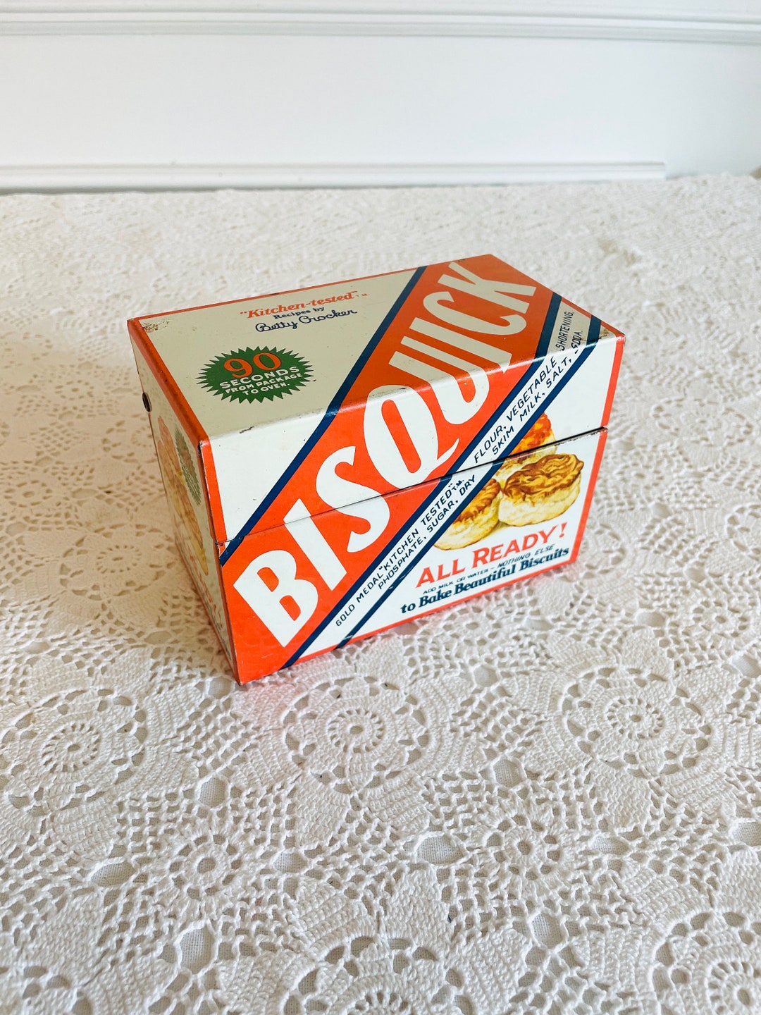 Vintage Bisquick Recipe Box With Recipe Cards - Etsy