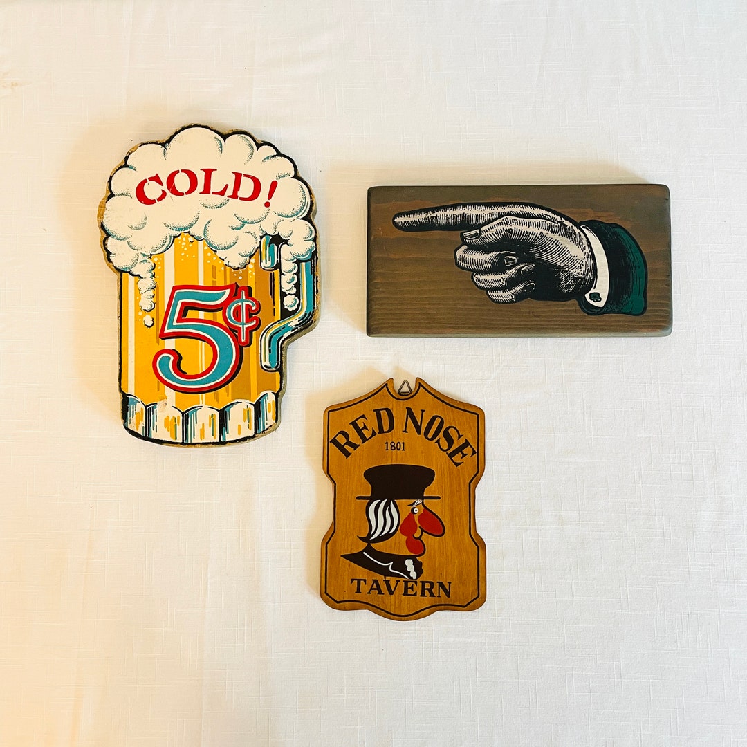 Vintage Curated Bar Sign Collection, Yorkraft Signs, 1960 Bar Signs - Etsy