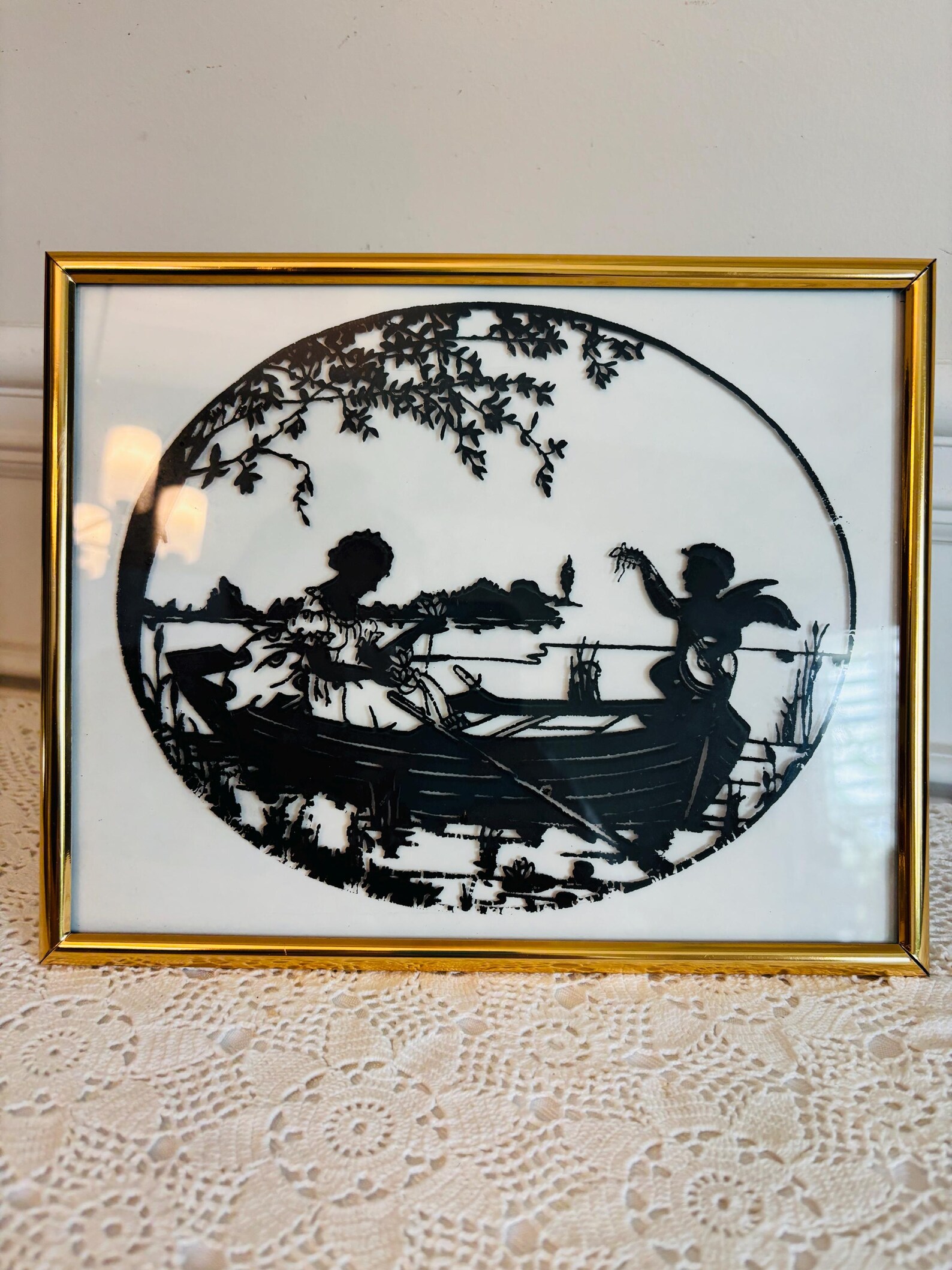Original German Scherenschnitte Silhouette Paper in Frame - Etsy