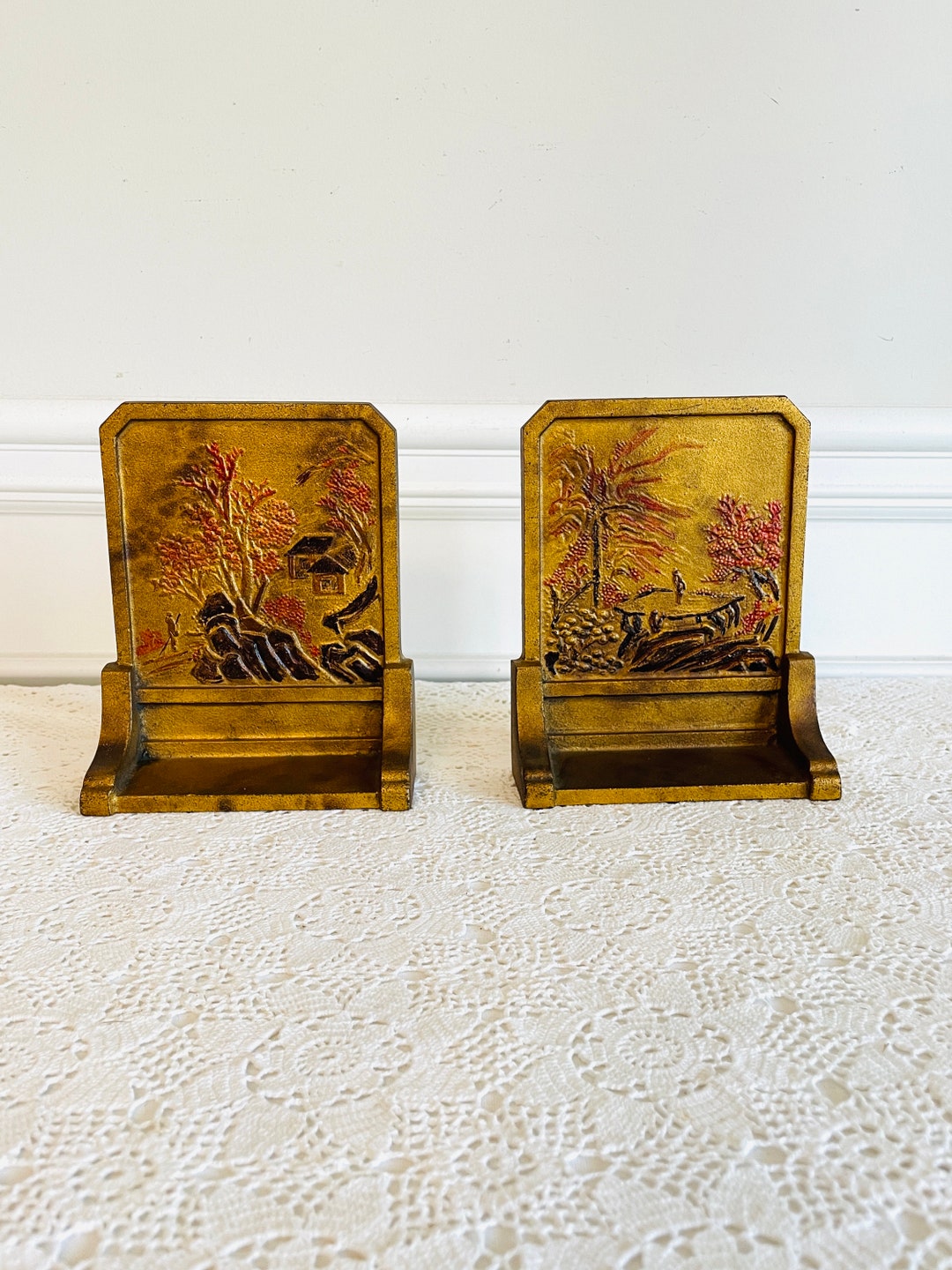 Japanese Bronze Bookends - Etsy