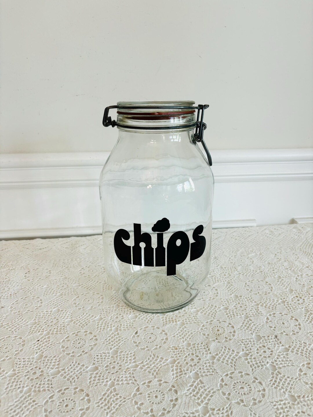 Large Vintage 60’s Chips Jar, Potato Chip Jar - Etsy