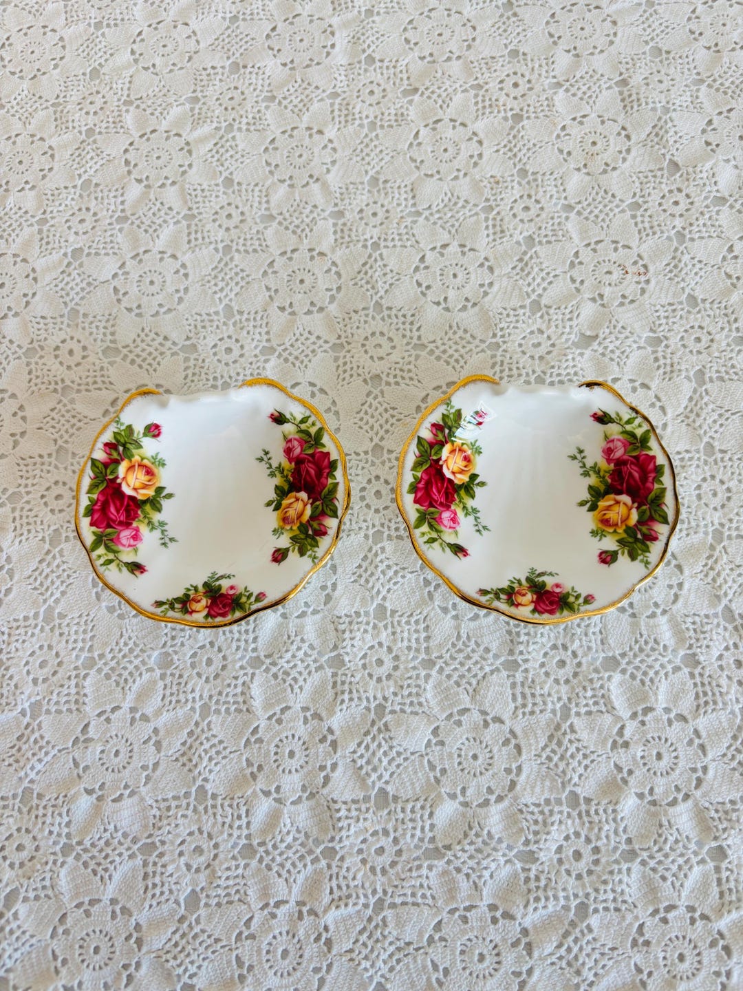 Royal Albert Old Country Roses Shell Type Trinket Tray 4.75x4.25 ...