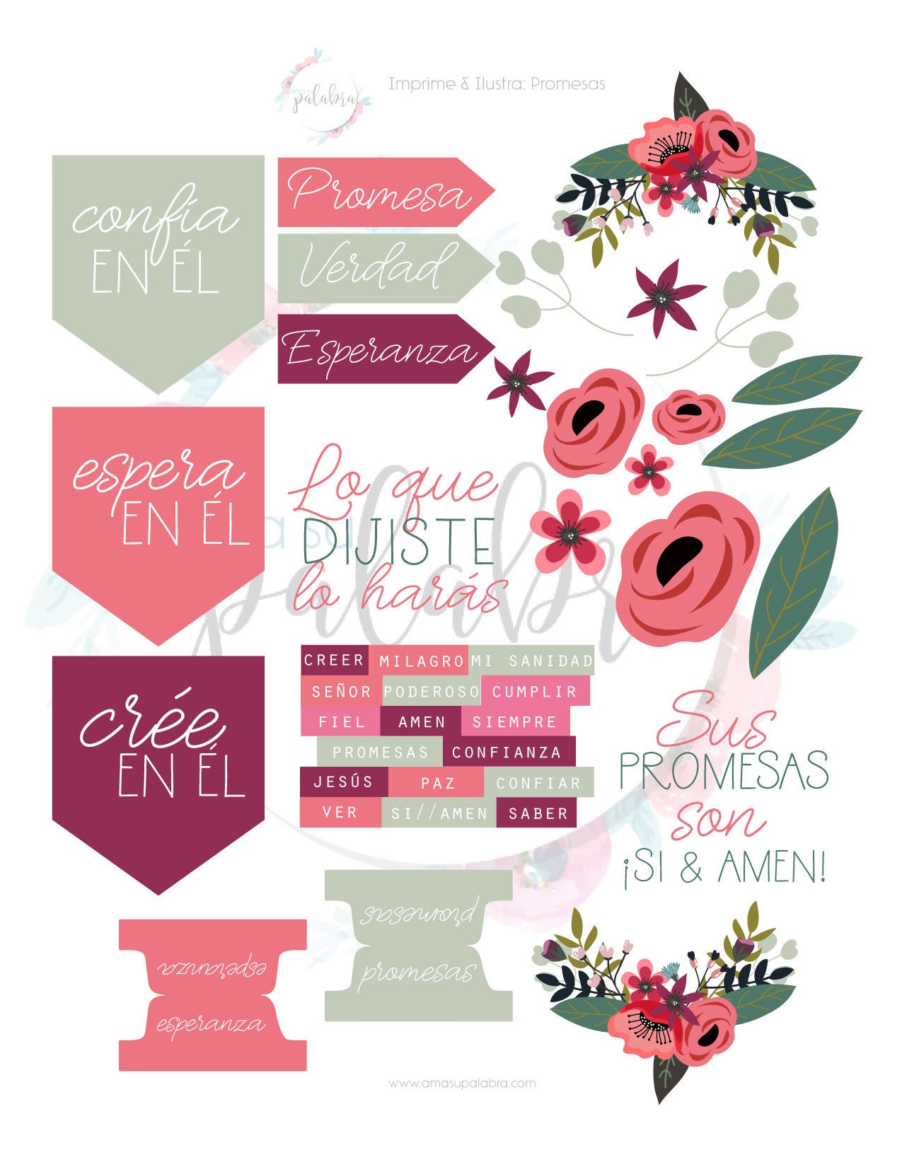 Imprime & Ilustra: Promesas - Etsy España