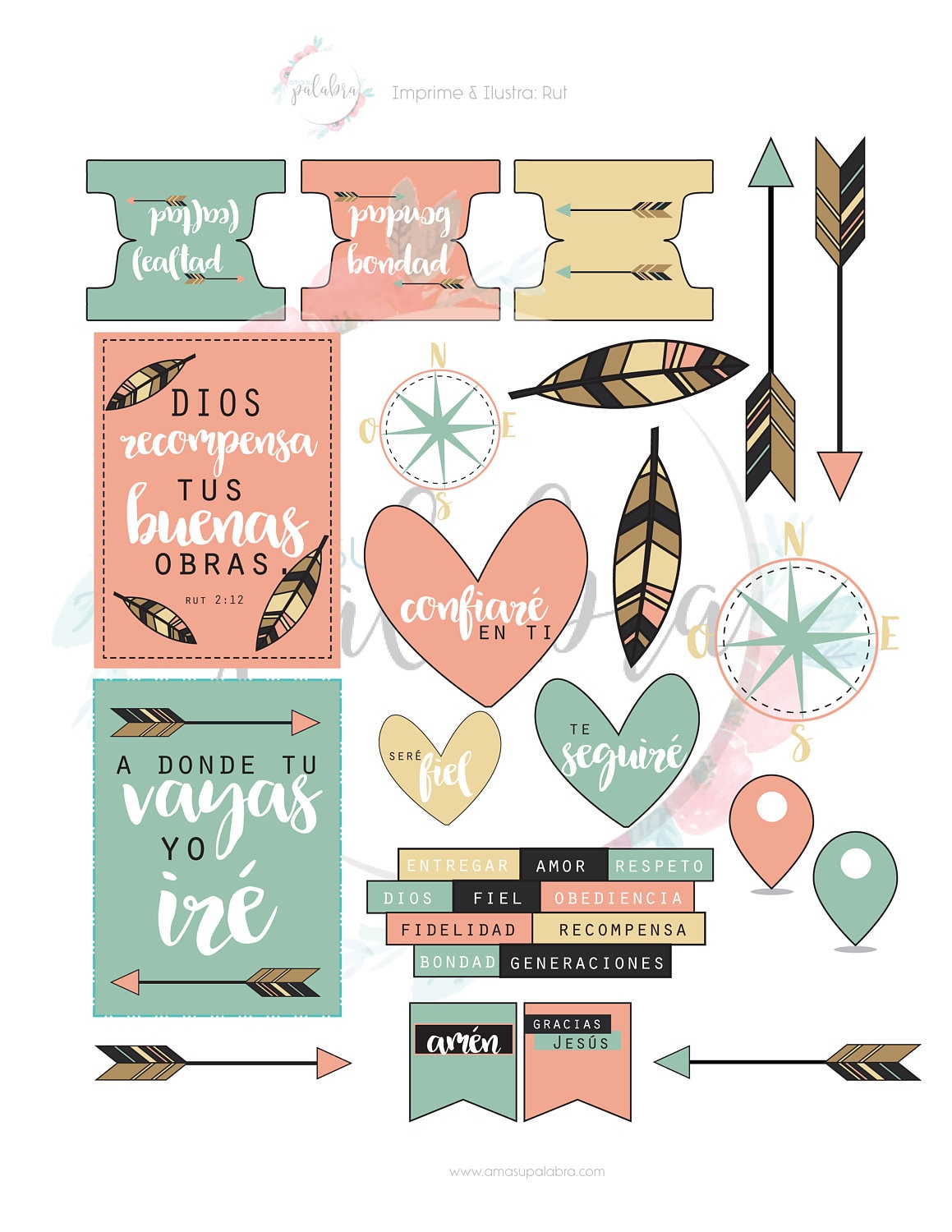 Challenge365: Ruth bible Journaling Spanish - Etsy