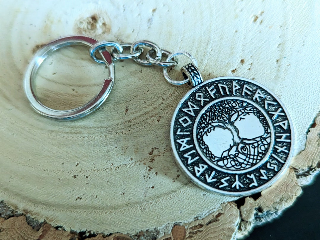 Viking Rune Keyring, Tree of Life Keychain, Viking Gift, Norse Keyring ...