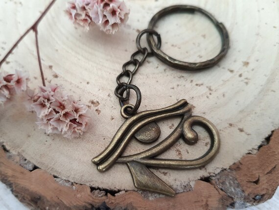 Eye of Horus Keyring Bronze Egyptian Keychain Eye of Horus - Etsy