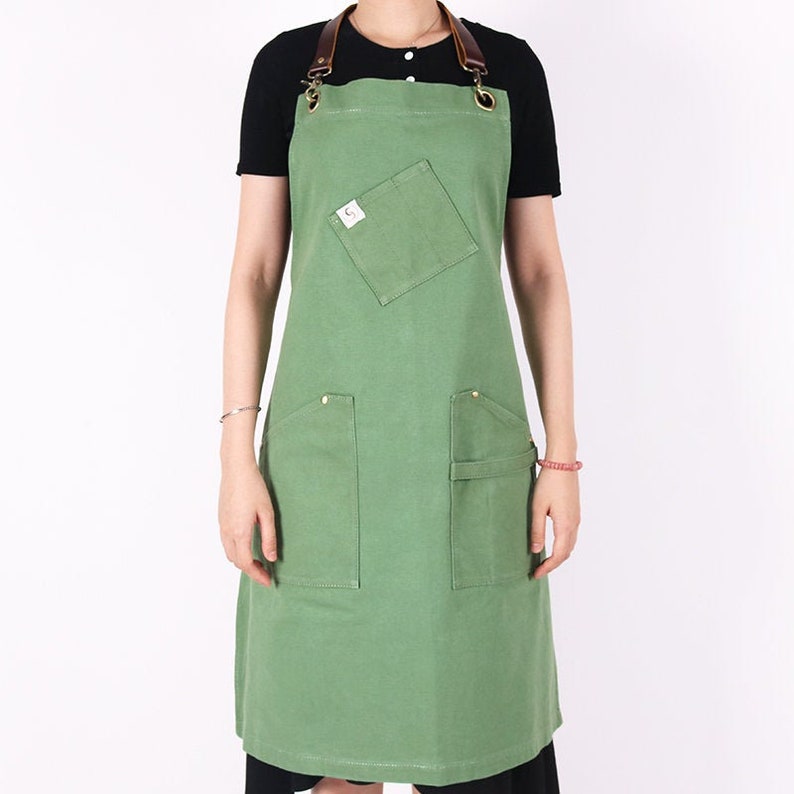 2 DAY FREE Shipping/shoulder Strap Apron/ Cotton Canvas Apron/ - Etsy