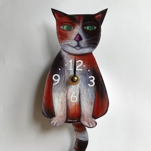 Calico Mini Cat Clock With Swinging Tail - Etsy