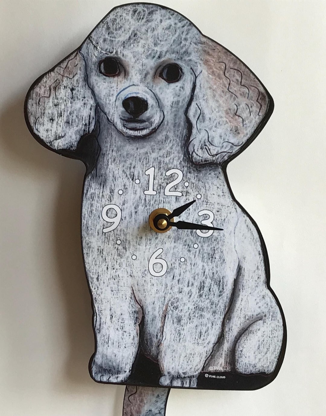 White Toy Poodle Dog Clock With Swinging Tail - Etsy