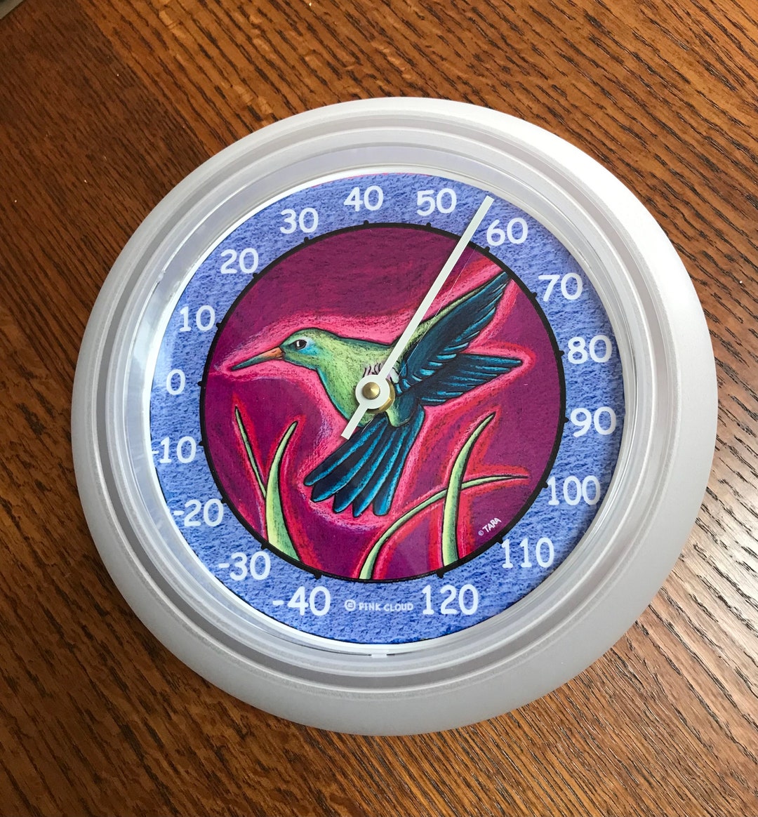 Large Type Thermometer- Hummingbird - Etsy